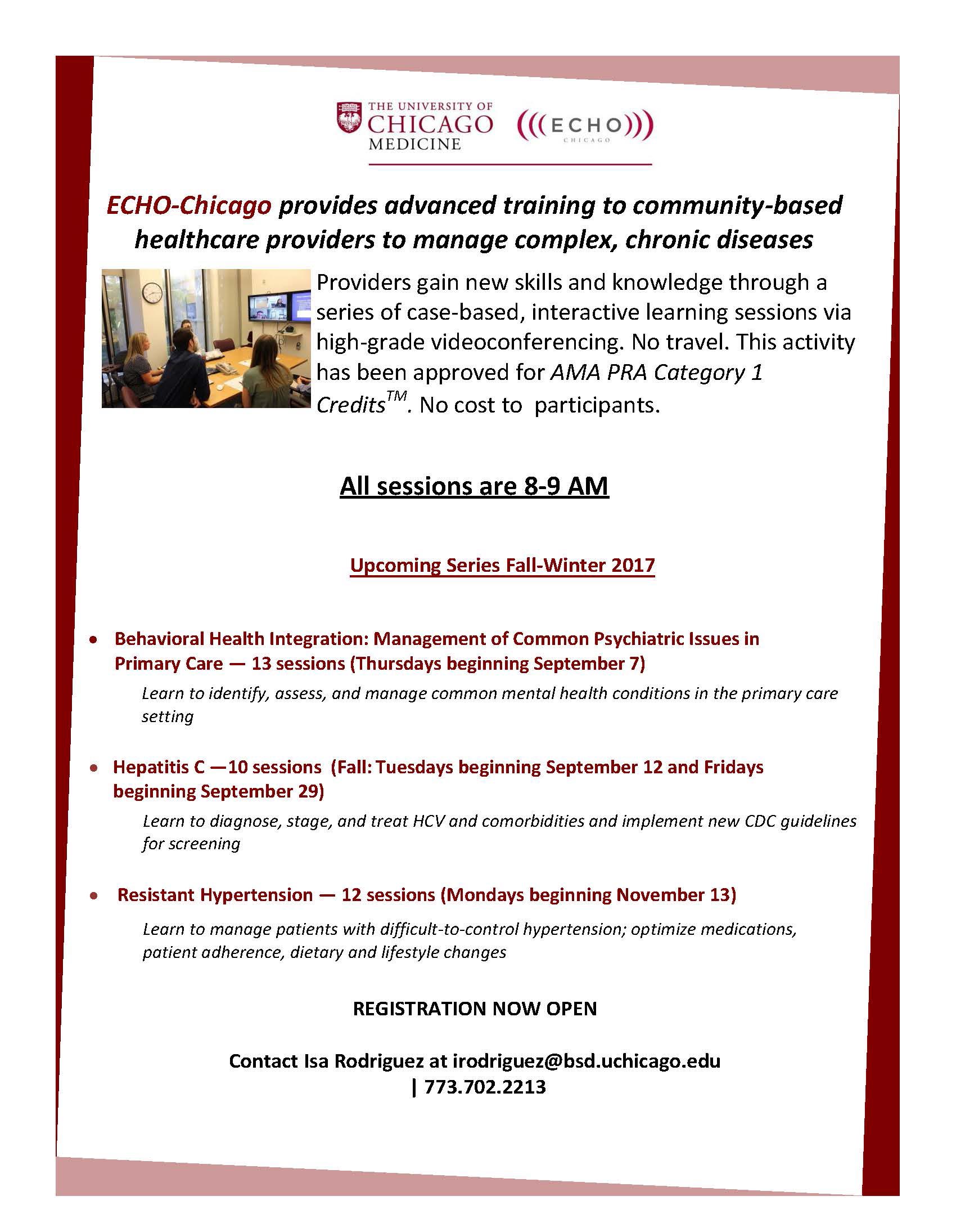 Join us for our upcoming fall series - Echo Chicago